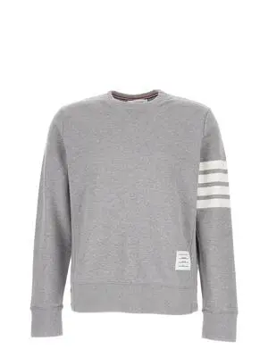 Thom Browne THOM BROWNE 4 Bar Tab Sweatshirt With Contrast Stripes Gray