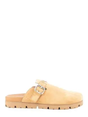 Prada Suede Buckled Mules - Multicolor