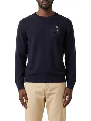 Loewe Crew Neck Wool Blend Sweater - Blue