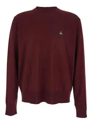VIVIENNE WESTWOOD Wool Blend Crewneck Sweater With Orb Logo - Multicolor