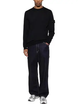 Stone Island Crew Neck Long Sleeve Sweater - Blue