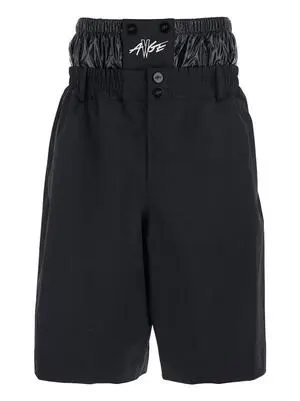 Moncler Tech Fabric Bermuda Shorts With Logo Detail - Multicolor