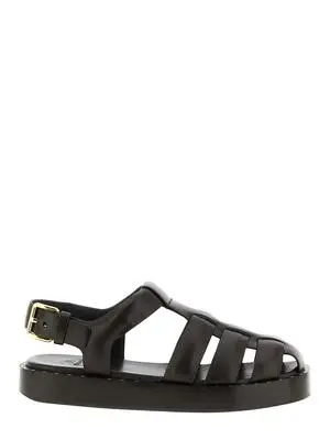 Church's CHURCH'S Reika Leather Gladiator Sandals With Stud Detailing Brown