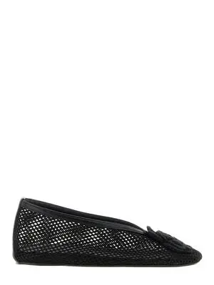 GANNI GANNI Jenny Ballet Flats With Floral Crochet Detail