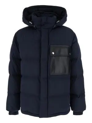 Bottega Veneta Bottega Veneta Down Jacket With Intreccio Motif Leather Patches Multicolor