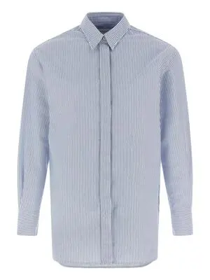GOLDEN GOOSE Batilda Striped Oxford Cotton Shirt - Blue