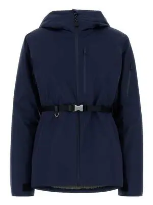 Prada Hooded Belted Jacket - Blue