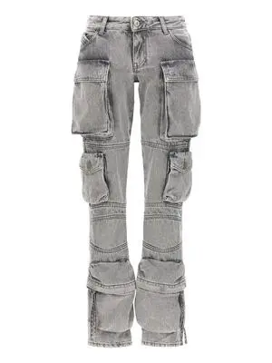 Attico Essie Skinny Cargo Jeans - Gray