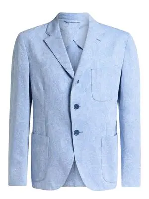 ETRO ETRO Single-Breasted Striped Cotton Jacket With Paisley Motif