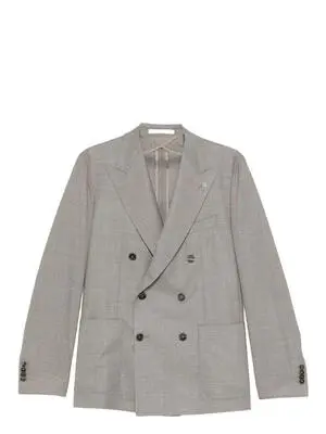 Tagliatore Grey Double-breasted Blazer - Gray