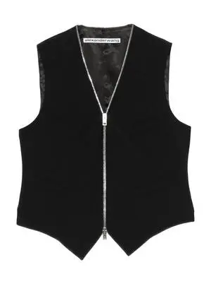 Alexander Wang Zip Fastening Sleeveless V-neck Vest - Black