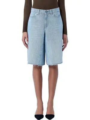 Our Legacy Midi Denim Shorts With Raw Hem - Blue