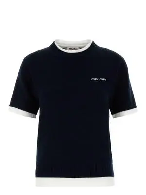 Miu Miu Cashmere Crew Neck Pullover - Blue