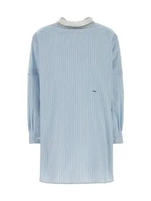 Prada Striped Cotton Top - Blue