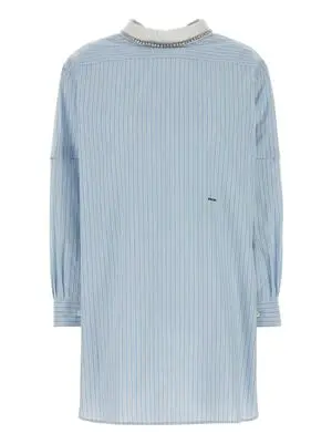 Prada Striped Cotton Top - Blue