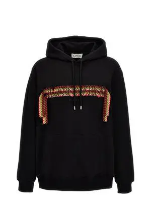 LANVIN Curblace Embroidered Cotton Hoodie - Black