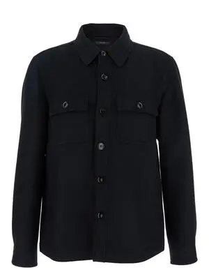 TOM FORD Black Wool Jacket With Flap Pockets - Multicolor