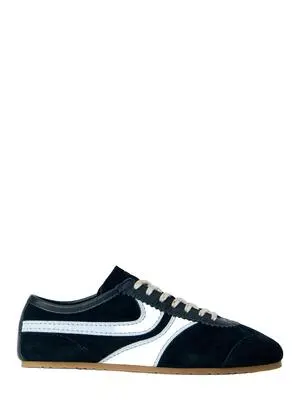Dries Van Noten Suede Paneled Lace-up Trainers - Black