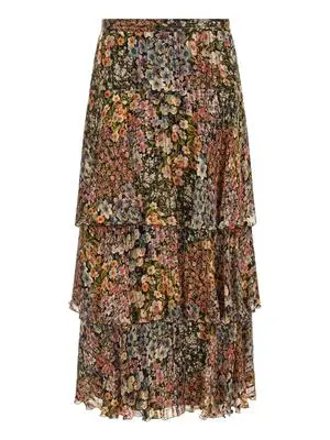 VALENTINO VALENTINO GARAVANI Après L'Hiver Floral Print Midi Skirt