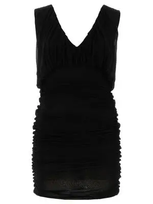 Saint Laurent Cupro Mini Dress - Black
