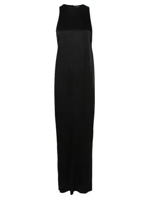 Saint Laurent Satin Evening Dress With Knot Detail - Black