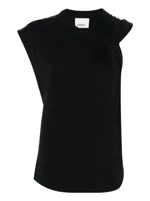 Isabel Marant Étoile Nayda Knot-detail Asymmetric T-shirt - Black