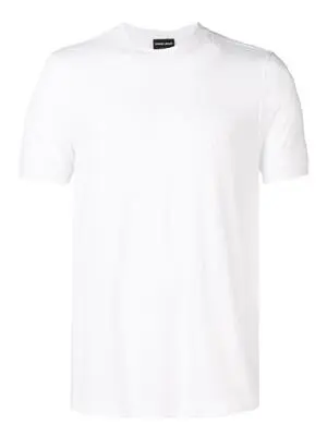Giorgio Armani Stretch Viscose Jersey Crew Neck T-shirt - White