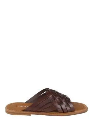 Miu Miu Woven Leather Slides - Multicolor