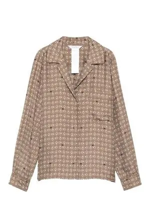 Max Mara Patterned Silk Shirt - Brown
