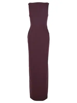 Solace London Long Dress With Square Neckline And Cut Out Back - Multicolor