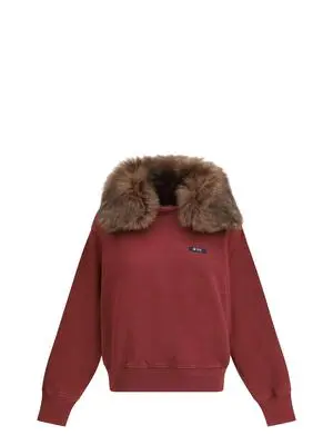 Prada Prada Sweatshirt With Shearling Collar Multicolor