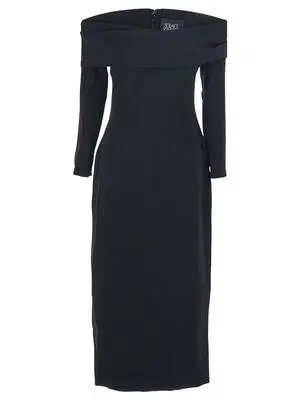 SOLACE LONDON SOLACE LONDON Square Neck Long Sleeve Dress With Back Slit