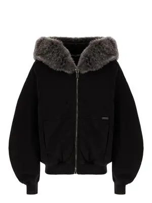 Dolce & Gabbana Zip-up Jacket With Fur Trim - Multicolor