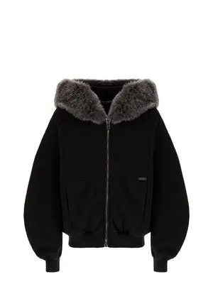 DOLCE & GABBANA DOLCE & GABBANA Zip-Up Jacket With Fur Trim