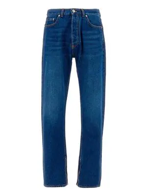 Off-White Straight Leg Jeans - Multicolor