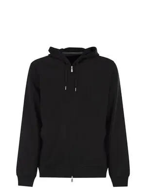 Brunello Cucinelli Cotton Fleece Zip-up Hooded Sweatshirt - Black