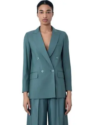 Max Mara Double-breasted Blazer - Green