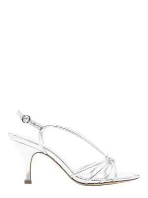 AeydĒ Strappy Knot Slingback Sandals - Silver