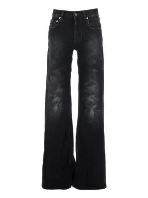 Balenciaga Wide Leg Faded Effect Denim Jeans - Multicolor