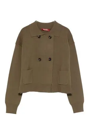 Max Mara Max Mara Double-Breasted Collared Short Jacket Multicolor