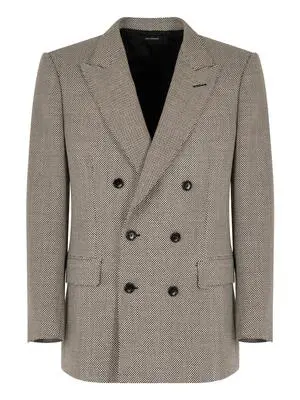 TOM FORD Opposite Birdseye Double-breasted Jacket - Multicolor