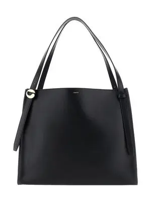 COPERNI COPERNI Black Leather Shoulder Bag With Logo Detail
