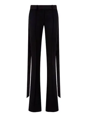 Attico THE ATTICO Black Wool Wide Leg Pants With Oversized Band Detail Multicolor