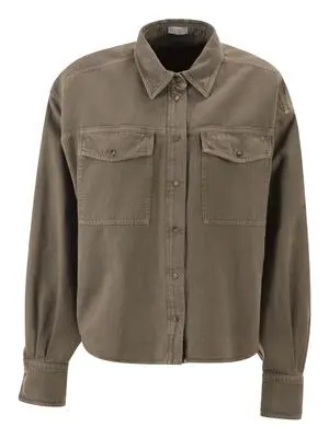 BRUNELLO CUCINELLI BRUNELLO CUCINELLI Shirt In Garment-Dyed Cotton And Linen Blend