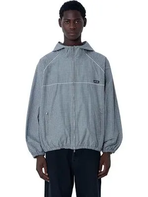 Miu Miu Check Hooded Jacket - Gray