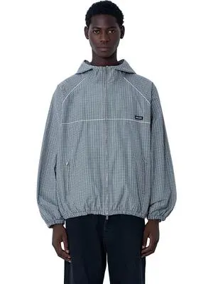 Miu Miu Check Hooded Jacket - Gray