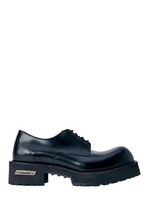 Balenciaga Derby Shoes In Polished Leather With Chunky Lug Sole - Black