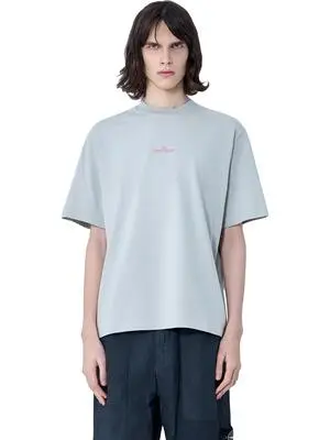 Stone Island Stone Island Men High-Neck Cotton Jersey T-Shirt Gray