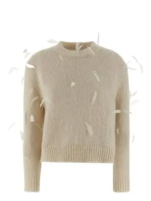 JIL SANDER Alpaca And Wool Feather Sweater - White