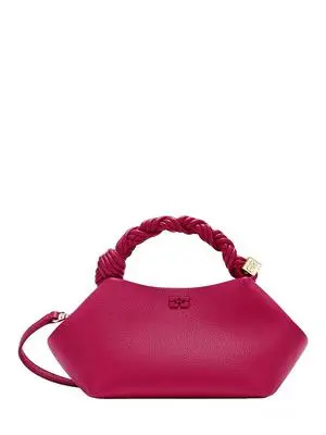 GANNI Leather Tote Bag With Silver-tone Hardware - Red